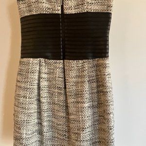 bebe | Dresses | Bebe Dress Faux Leather And Tweed Corset Dress Sz4 ...